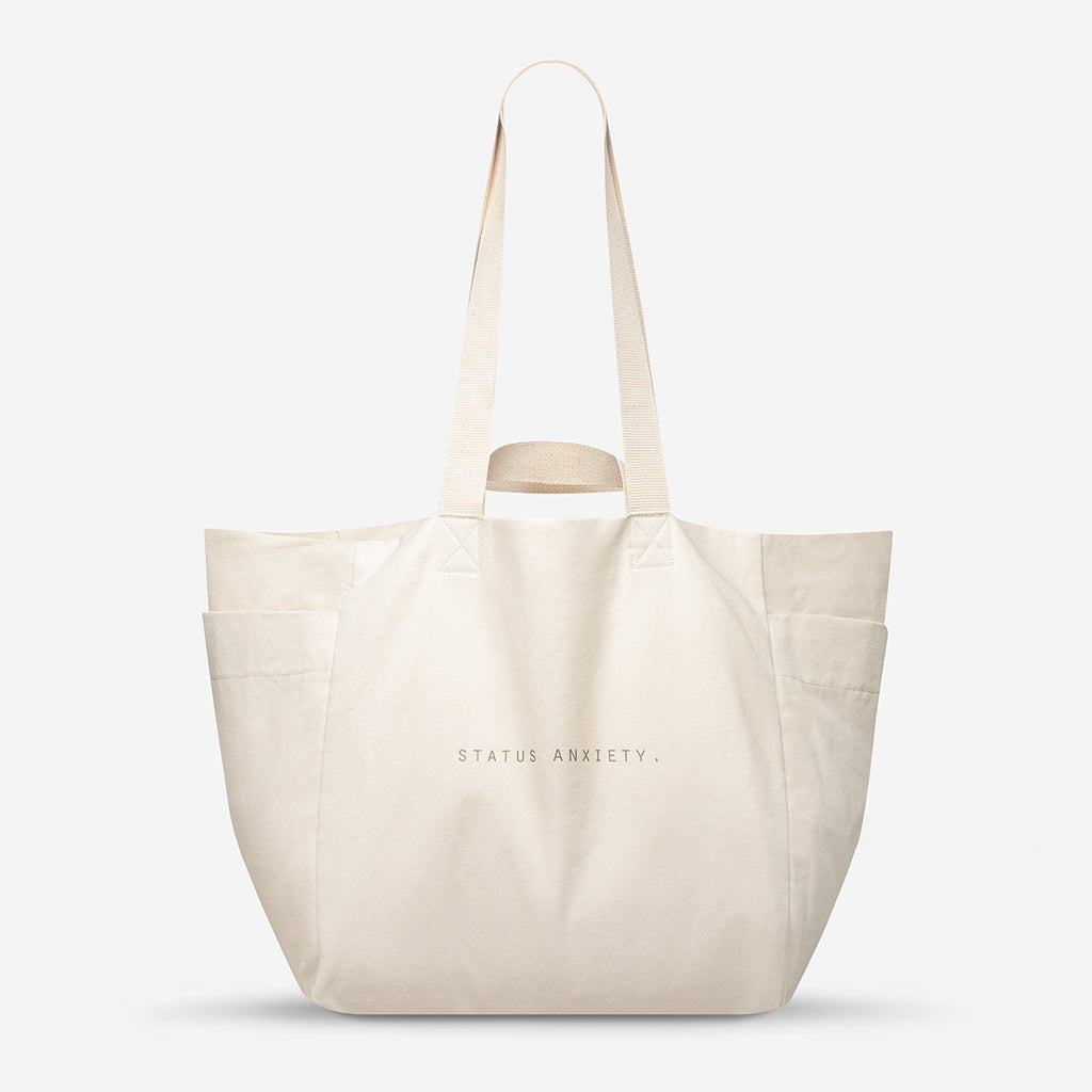 Knees Deep Cream Oversized Tote | Status Anxiety®
