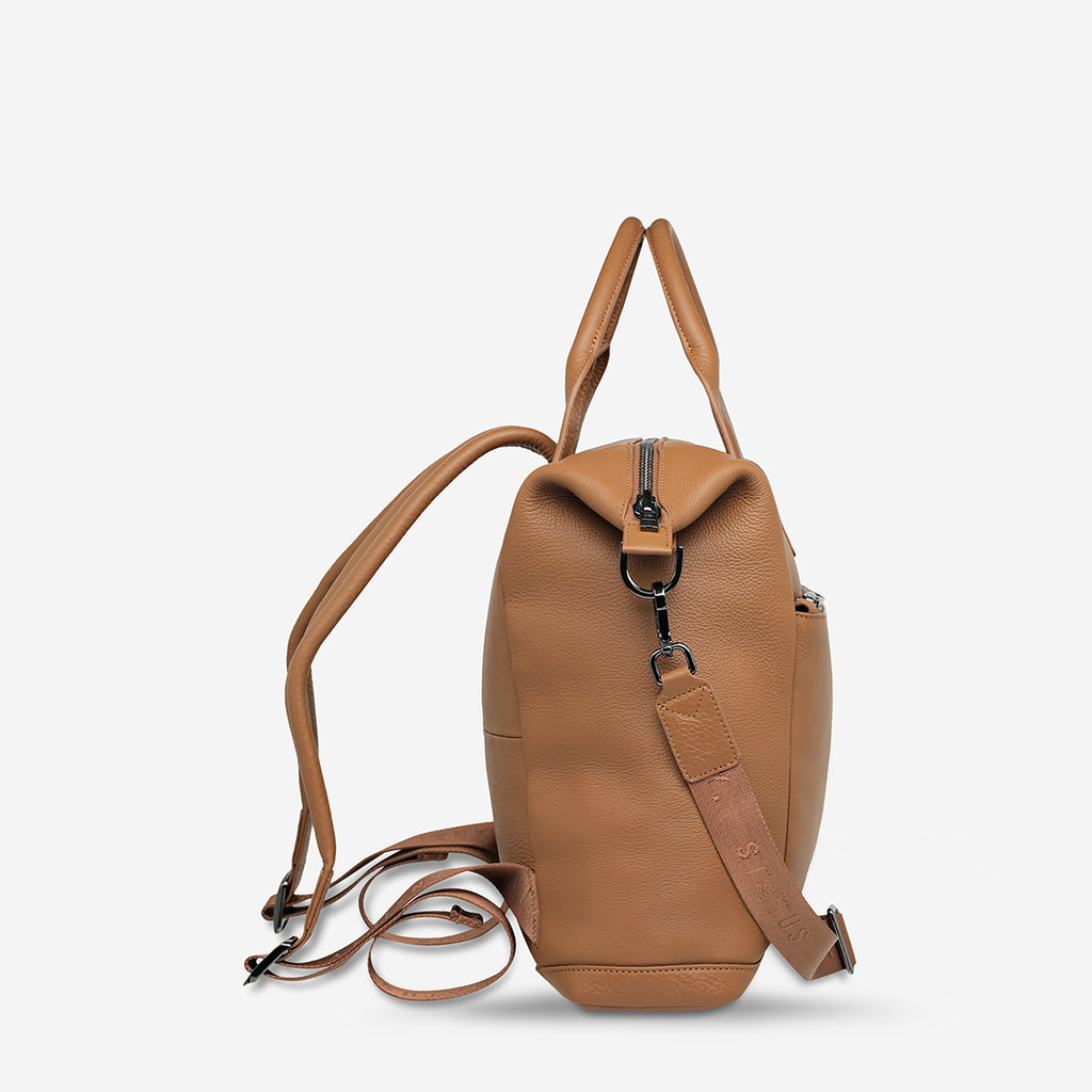 Mini Waves Camel Leather Backpack | Status Anxiety®