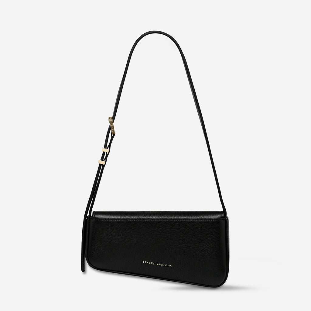 Overnight Obsession Women's Black/Gold Leather Bag | Status Anxiety®