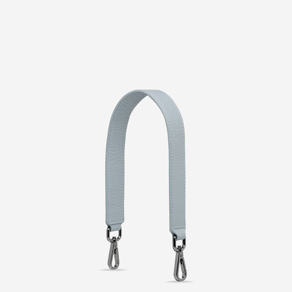 Short Powder Blue Leather Strap For Bags | Status Anxiety®